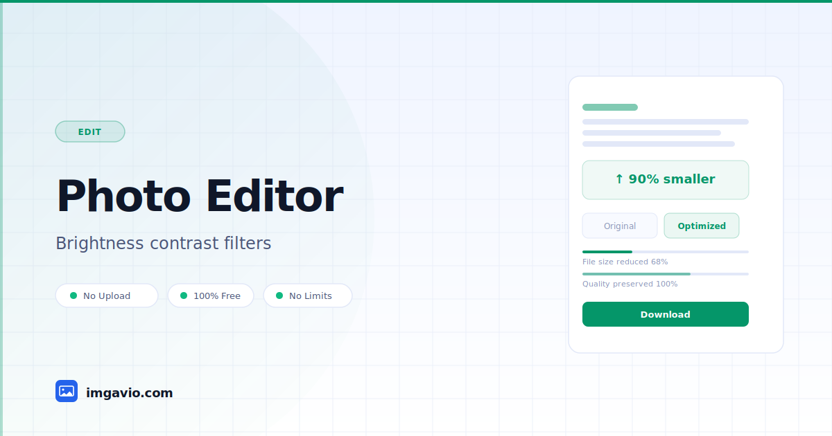 Photo Editor with Filters and Real-Time Preview - imgavio